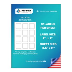2″ x 2″ Square Labels, Printable to Edge - Bulk & Wholesale Shipping ...